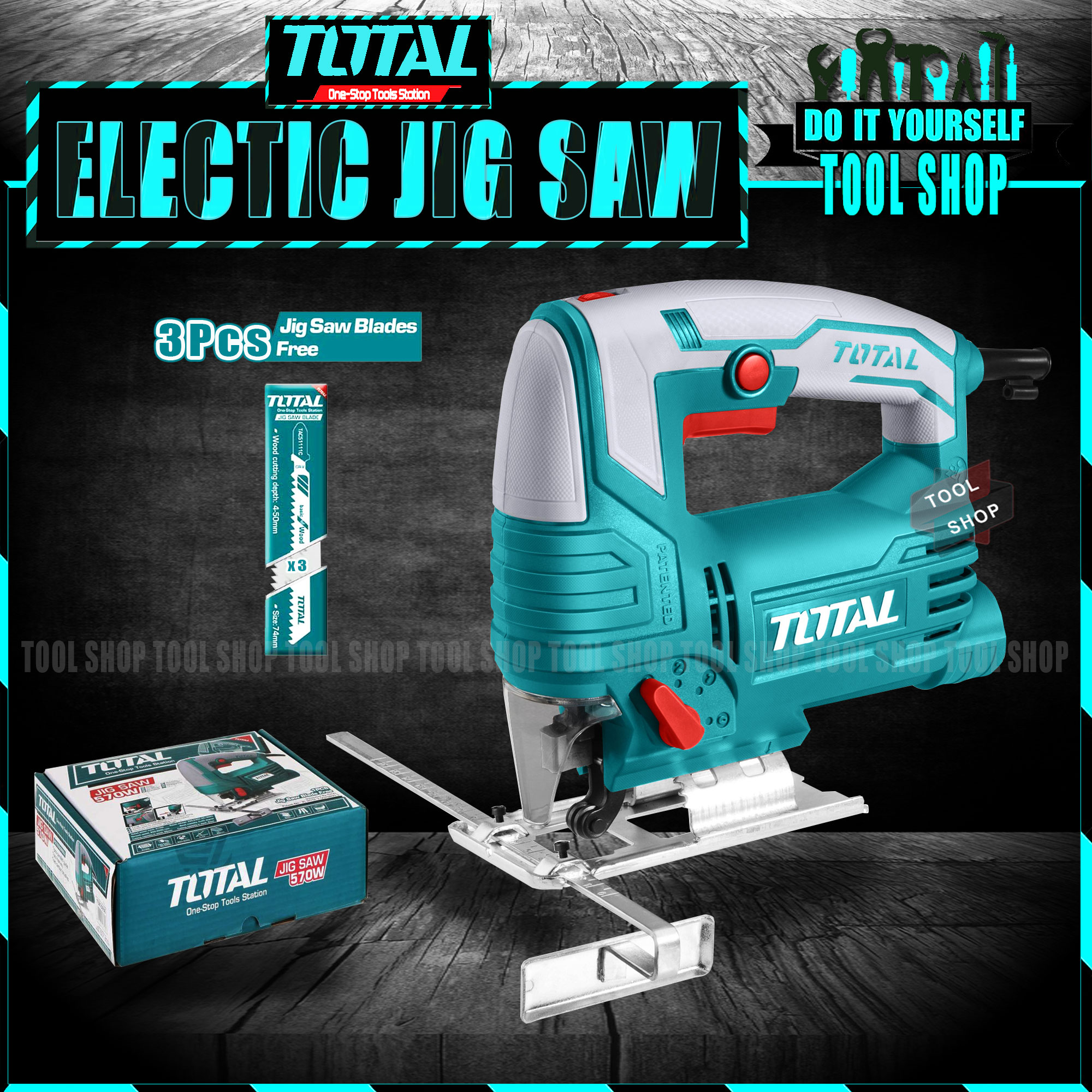 TOTAL Electric Jig Saw Jig saw 570W - TS206656 Tool Shop