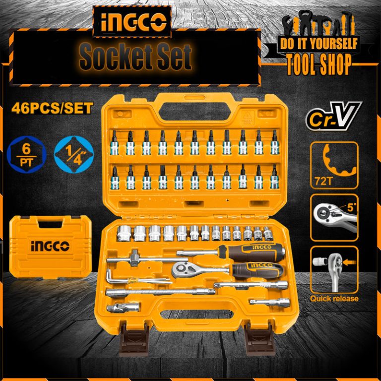 Ingco 46pcs Socket Ratchet Set 1/4inch ingco pakistan