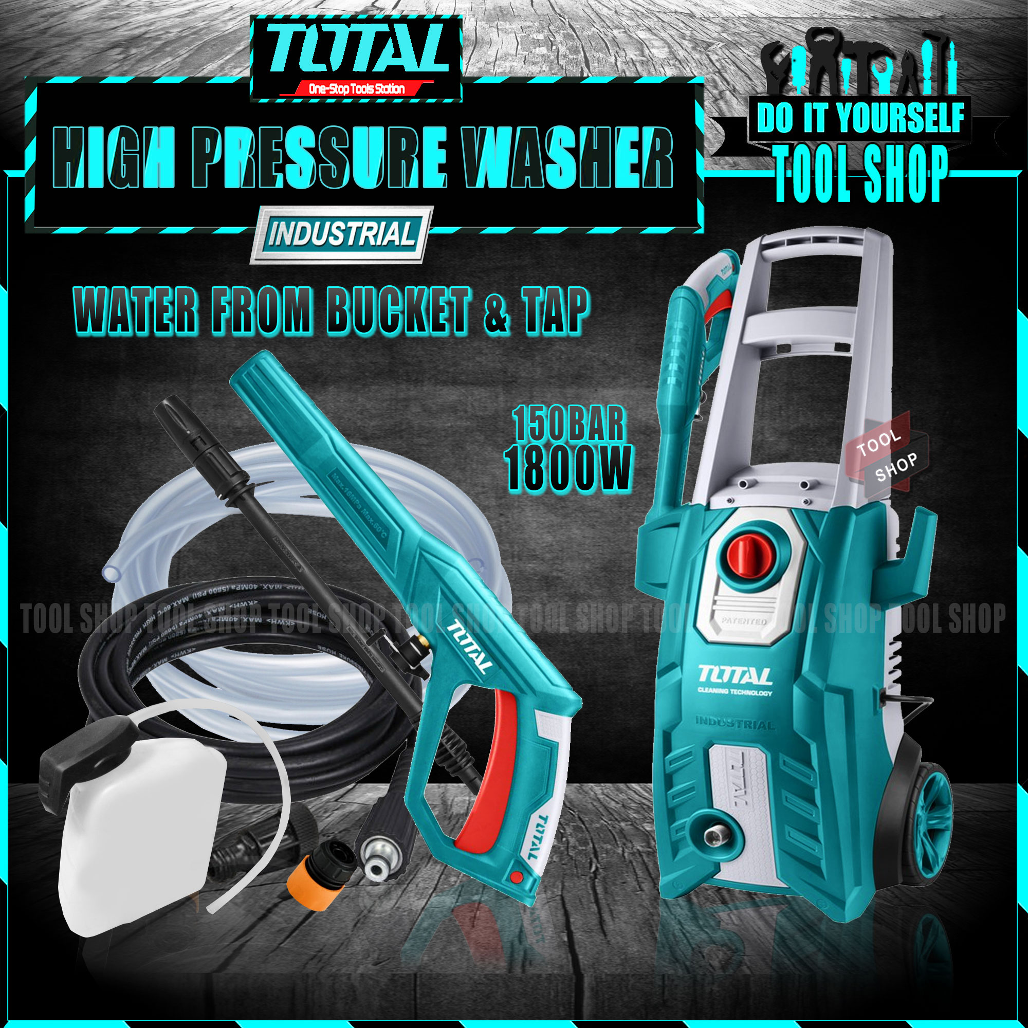 TOTAL High Pressure Washer 1800W-150Bar TGT11356 Tool Shop