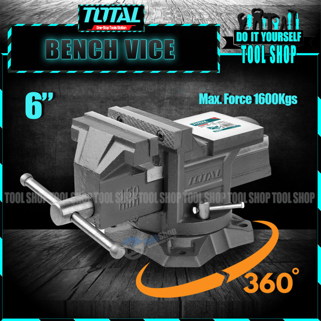 Total Swivel Base Bench Vise With Anvil (6") 150mm THT6166 Tool Shop