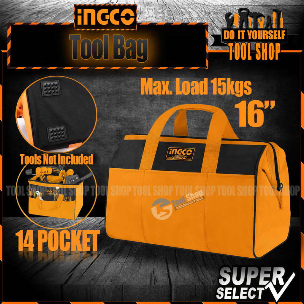 Ingco Tool Bag 16 Inch with 14 Pockets - HTBG281628 Tool Shop