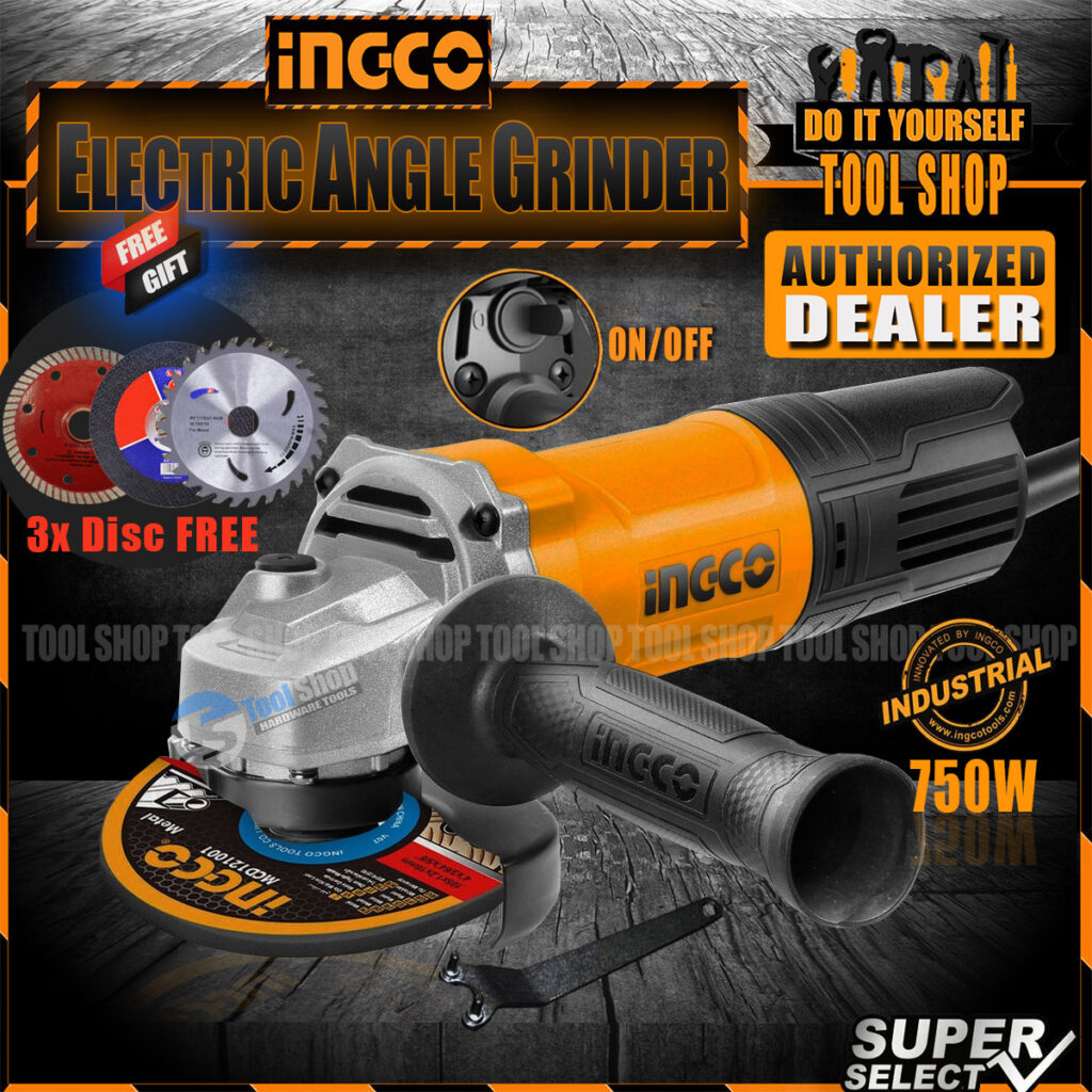 Ingco Industrial Electric Angle Grinder 4 Inch - AG75028