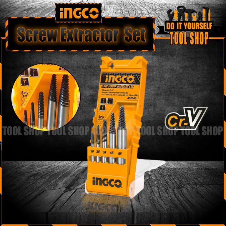 INGCO 5 PCS Screw Extractor Set ASE008 Tool Shop